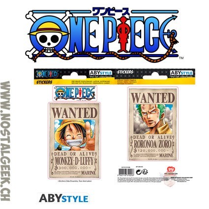 Figurine One piece Mini Stickers Wanted Luffy & Zoro (16x11cm) geek...