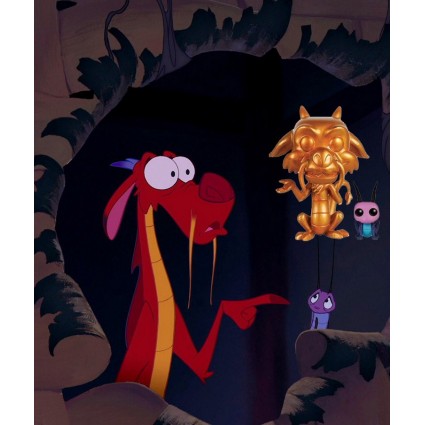 Toy Pop N°167 Mulan Mushu (Gold) & Cricket Exclusive Vinyl Figure g...